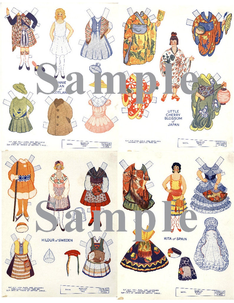 Paper Doll _ Vintage Dolls of Many Lands Paper Dolls _ Folk Costumes ...