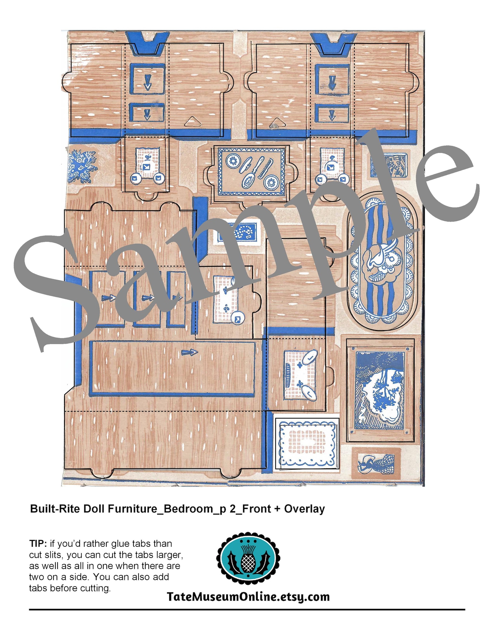 Doll Furniture Pattern - Cut-outs _ Vintage Built Rite Dollhouse ...
