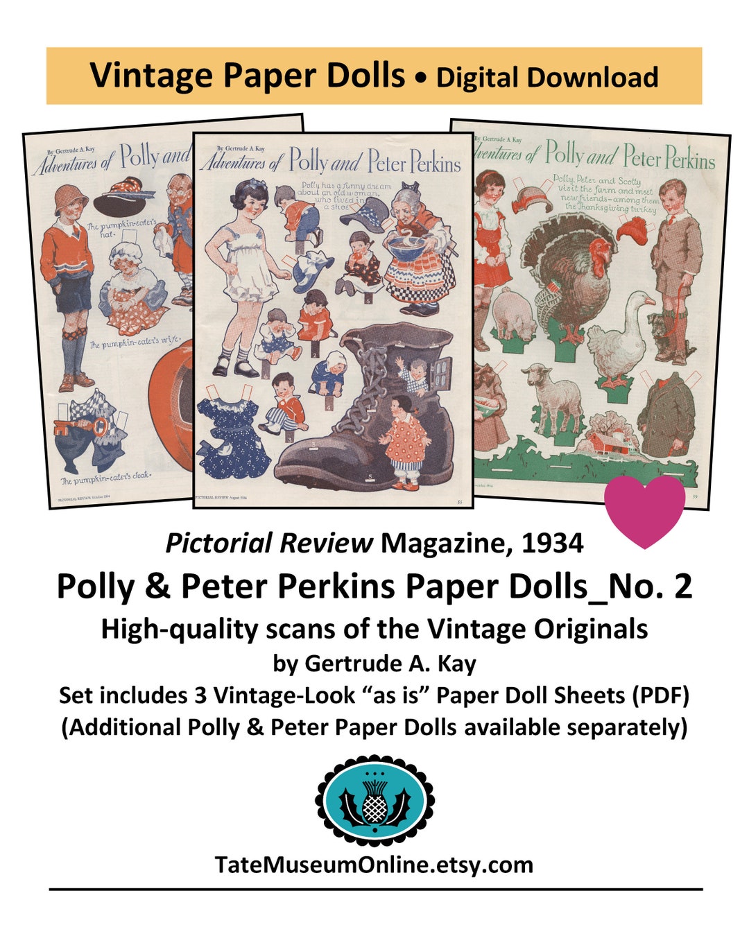Paper Dolls _ Vintage Magazine Polly & Peter Perkins Paper Doll Set 2 ...