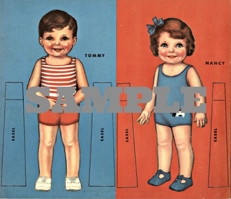 Vintage Children Paper Doll Book 1930s_ Digital DOWNLOAD _ PDF _ Paper ...