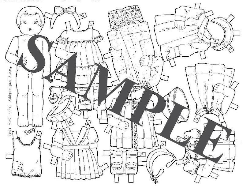 Paper Doll _ Vintage Patsy & Skippy Paper Dolls SET _ PDF _ Digital ...