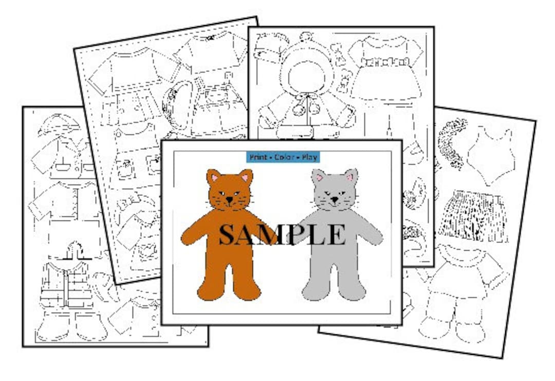 Paper Doll _ B & W Paper Dolls _ Coloring Book Style _ Kitty Friends ...