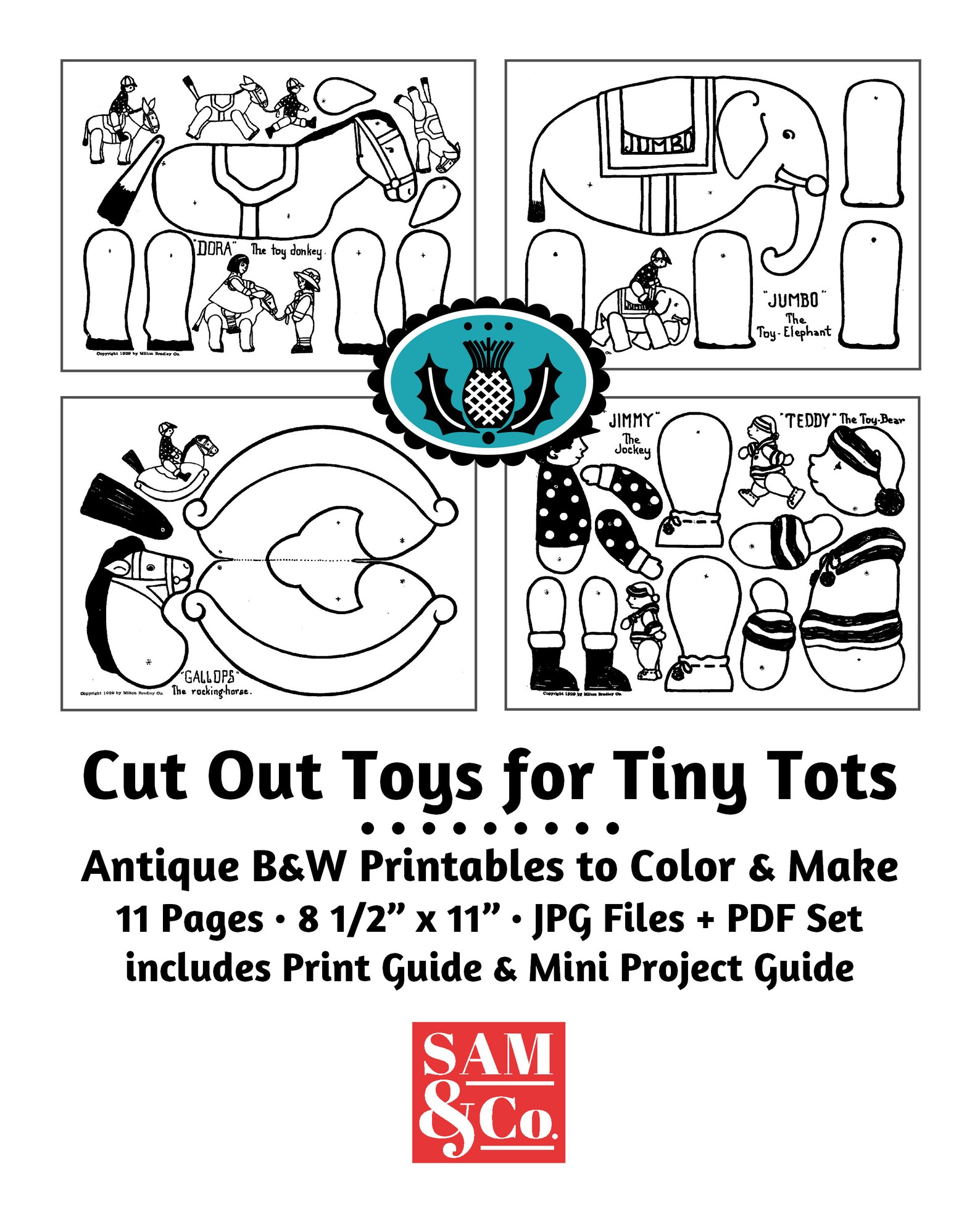 Printable Cut Out Toy Set + SVG - CUT Files_antique Paper Toys_cut Out ...
