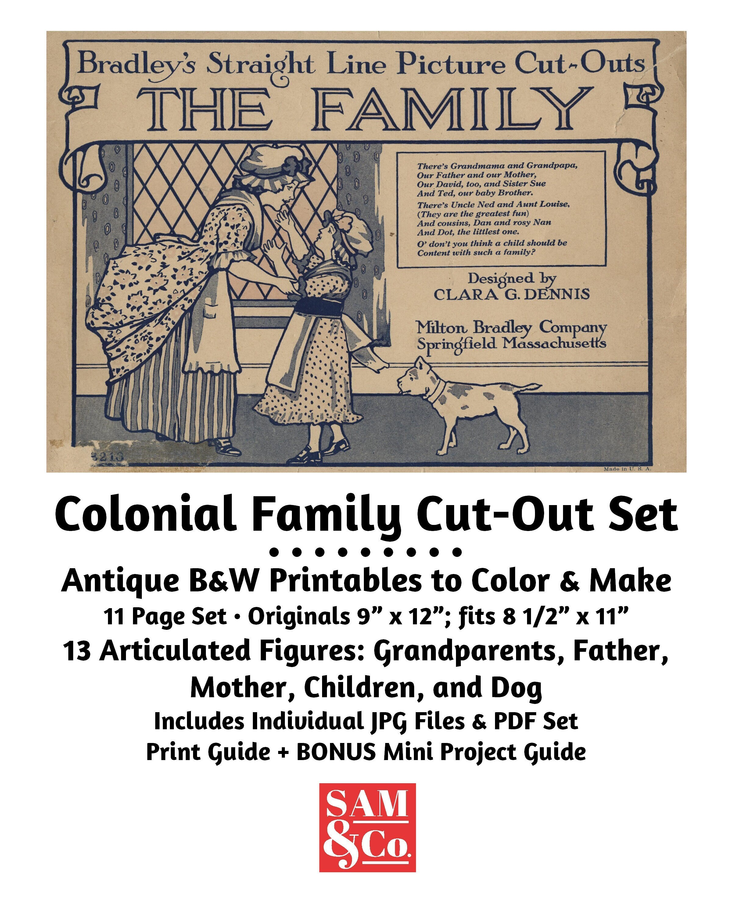 Vintage Paper Toys_colonial Family Cut Out Set_williamsburg_easy to ...