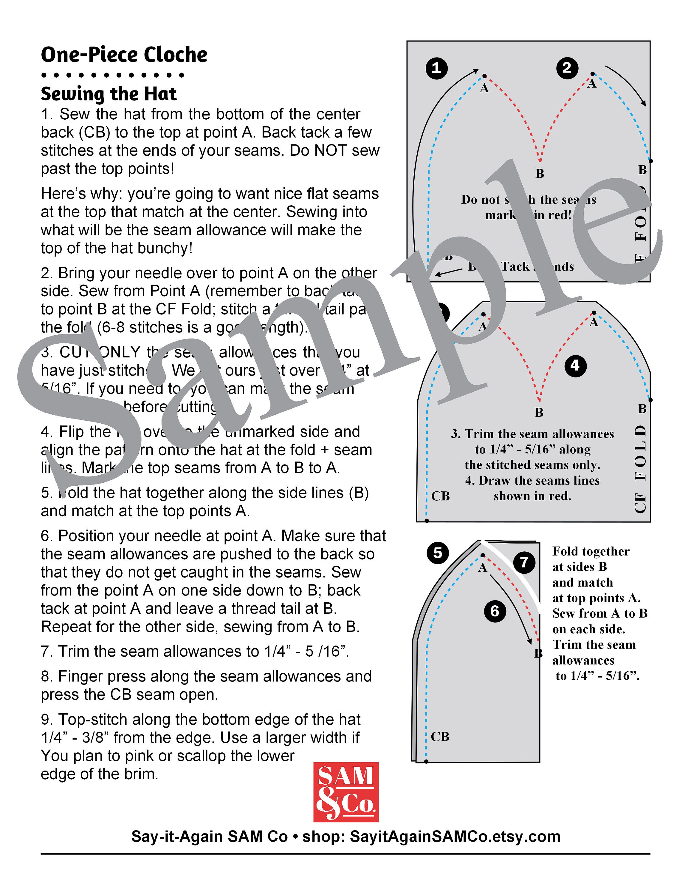 Grading HAT Patterns Tutorial + BONUS Vintage Cloche Pattern_step-by ...