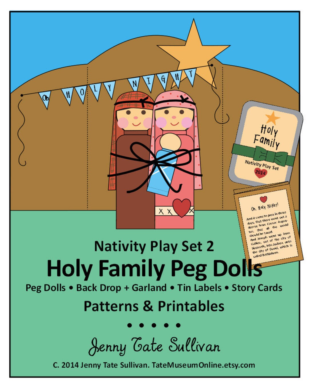 Christmas Peg Doll Pattern NATIVITY Set _ PERSONALIZE! Printables, Back ...