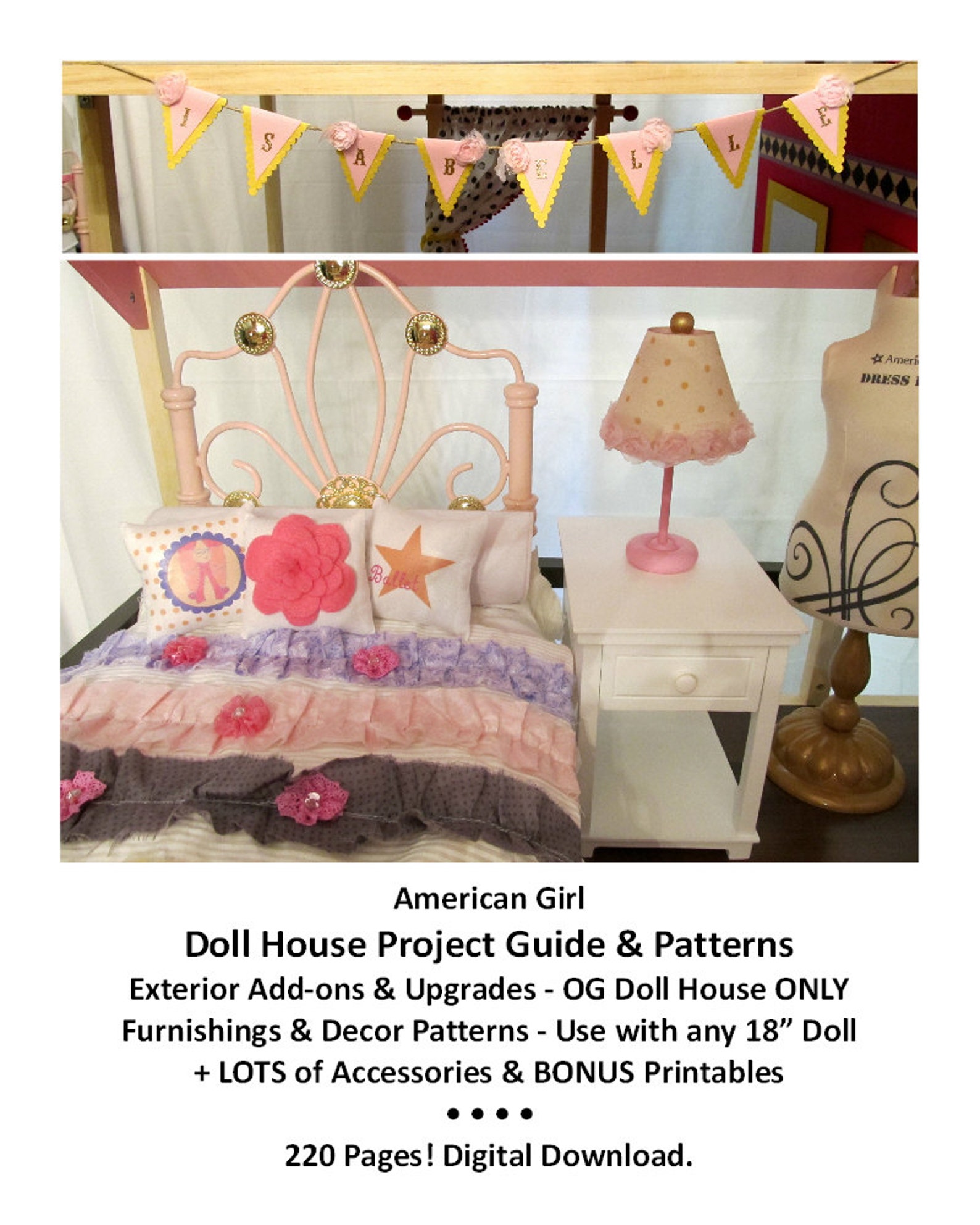 18" Doll House PATTERN SET: Add-ons, Furniture, Accessories & Decor ...