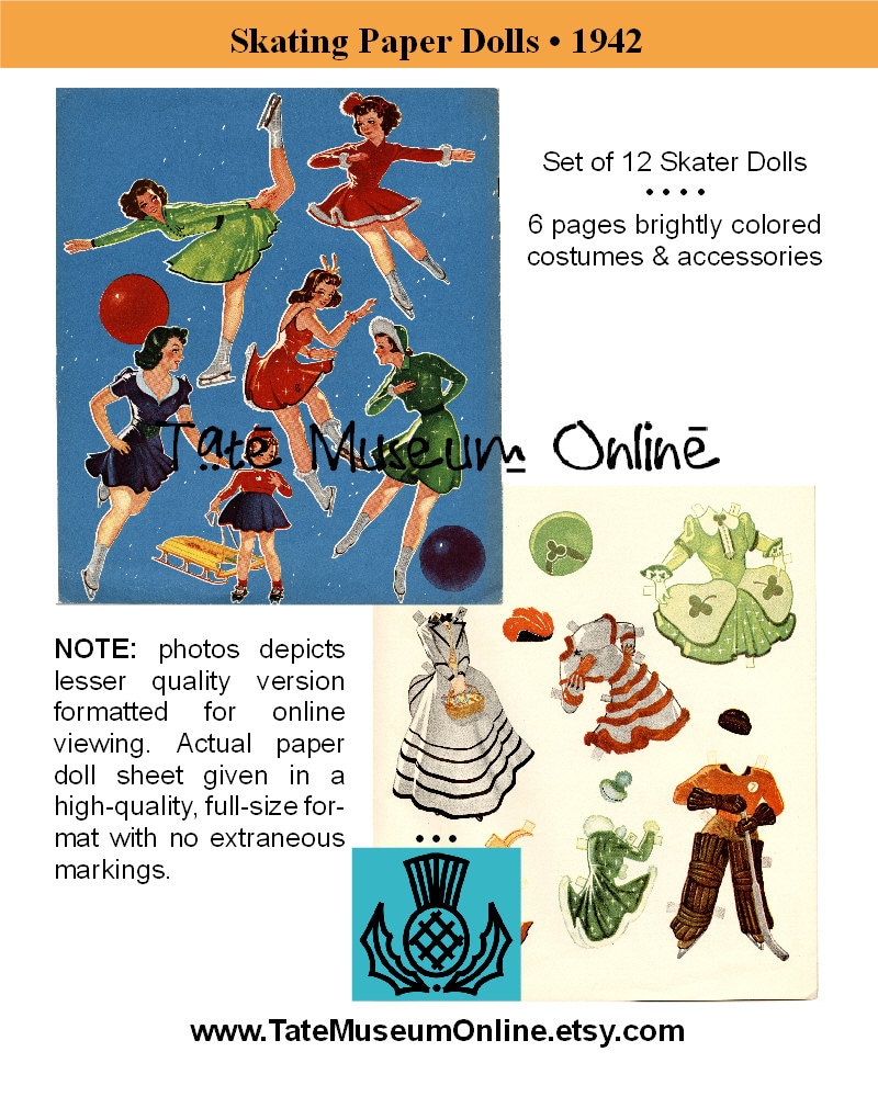 Paper Doll _ Vintage Ice Skater Paper Dolls _ Olympics _ Ice Skating ...