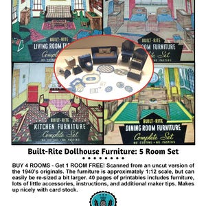 Dollhouse Furniture _ Vintage Repro _ Built Rite KITCHEN Set Cut-outs ...