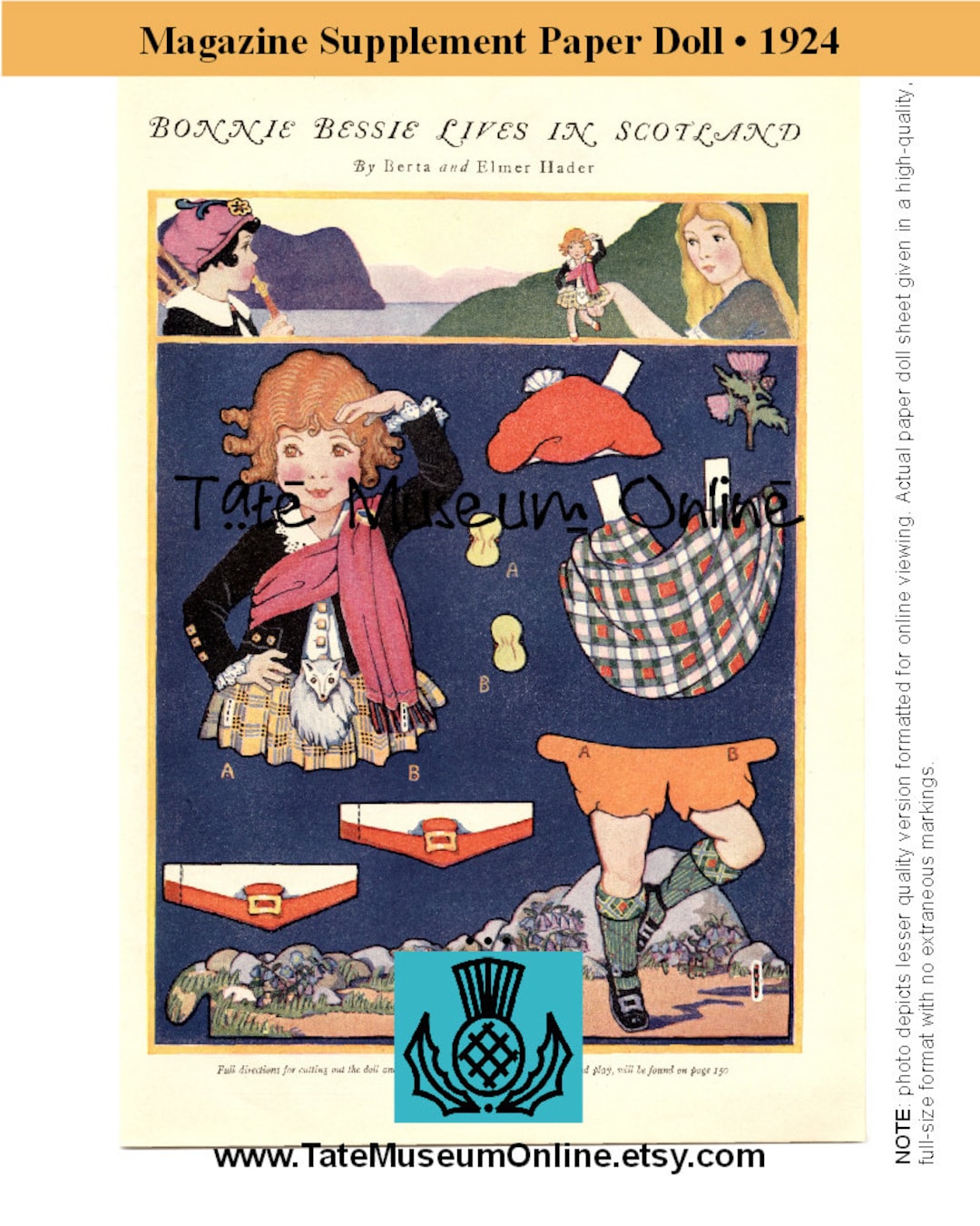 Paper Dolls _ Vintage Magazine Paper Doll BONNIE BESSIE by Hader + Rare ...