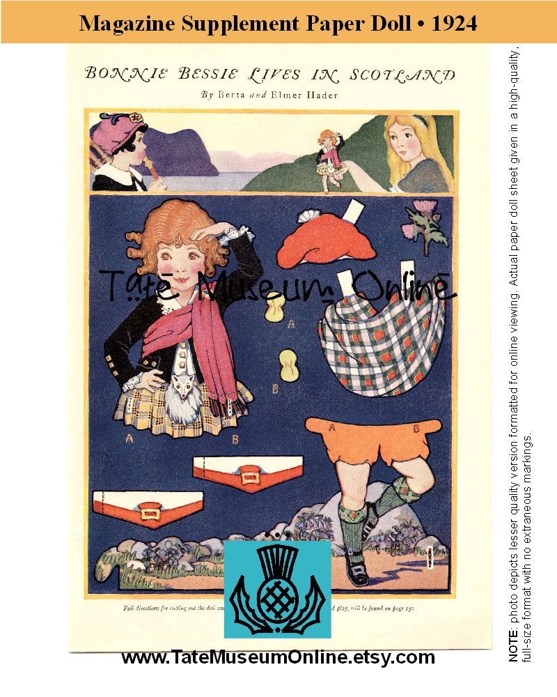 Paper Dolls _ Vintage Magazine Paper Doll BONNIE BESSIE by Hader Rare ...