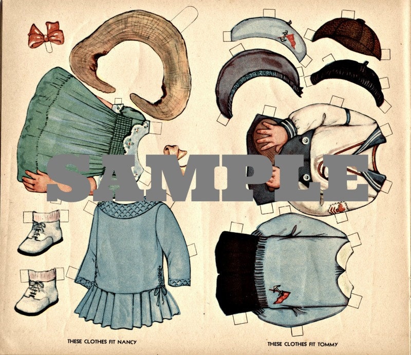 Vintage Children Paper Doll Book 1930s_ Digital DOWNLOAD _ PDF _ Paper ...