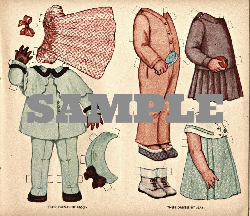 Vintage Children Paper Doll Book 1930s_ Digital DOWNLOAD _ PDF _ Paper ...