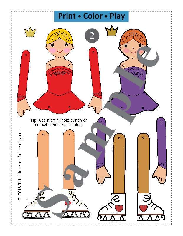 Paper Doll _ Articulated Ice Skater Paper Dolls - Ornament_color + B ...