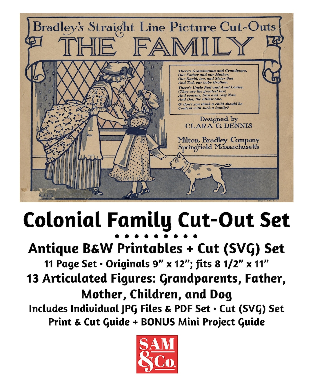 Vintage Paper Toys _ Colonial Family Print & Cut Set _ Williamsburg ...