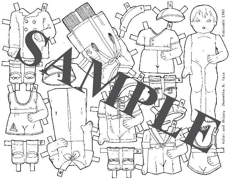 Paper Doll _ Vintage Patsy & Skippy Paper Dolls SET _ PDF _ Digital ...