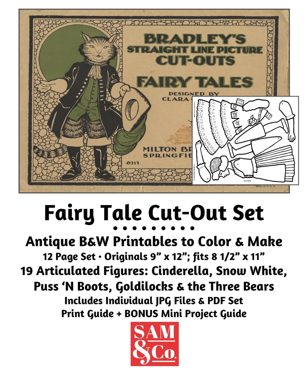 Vintage Paper Toys_fairy Tale Cut Out Set_easy to Make & Color_pdf ...