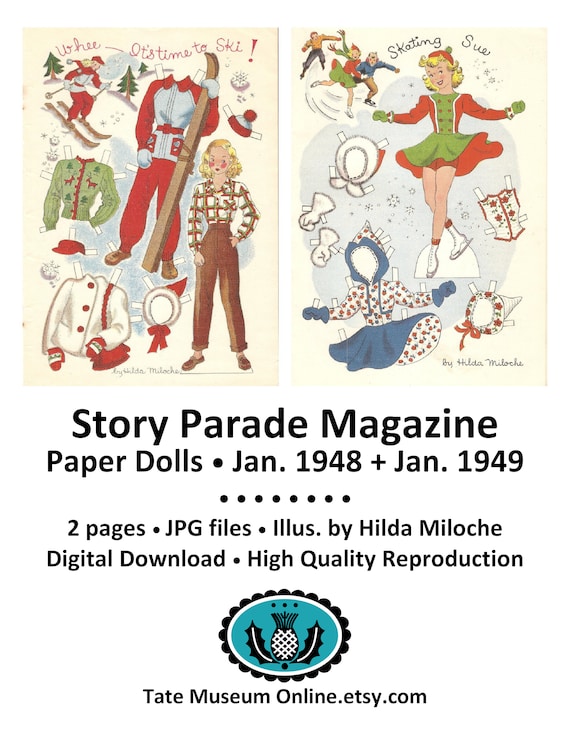 Paper Dolls Story Parade Magazine Paper Dolls 1940s Hilda | Etsy
