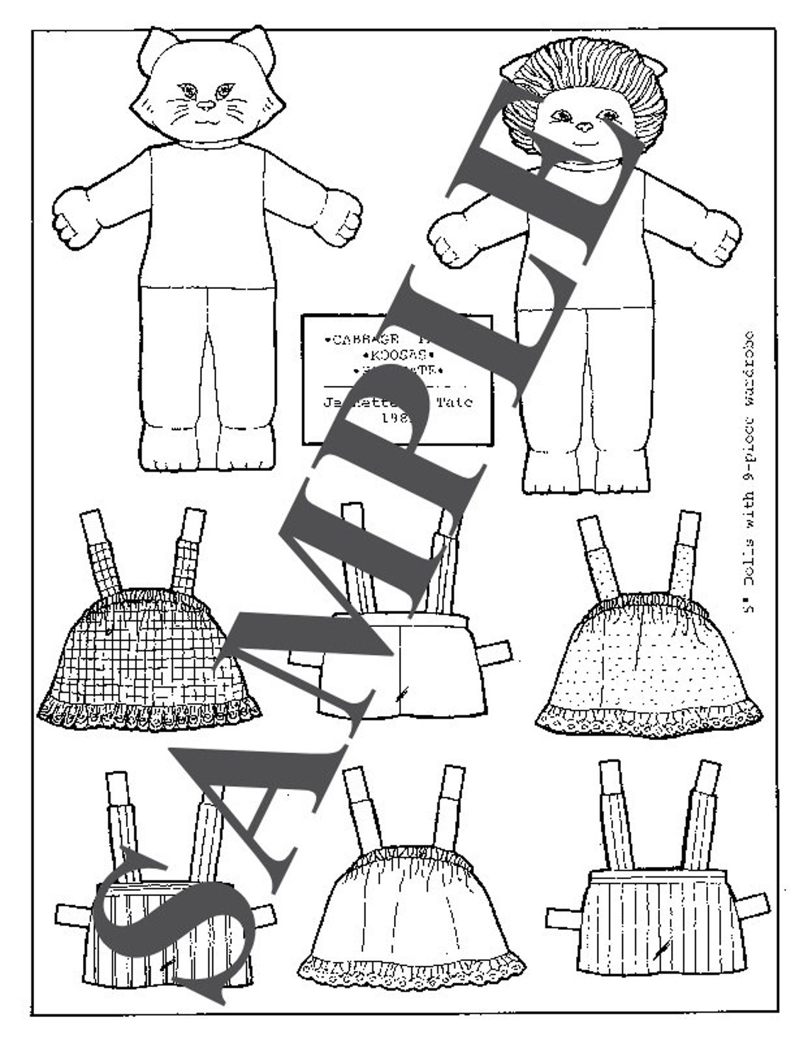 Paper Doll_cabbage Patch Playmates + Koosas Dolls_b&w Coloring Book ...