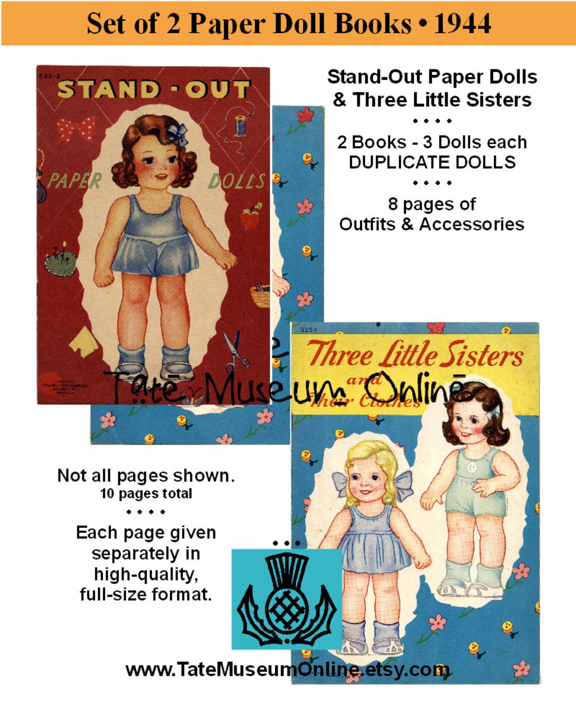 Paper Doll _ Vintage Paper Dolls _ Friends & Sisters 2 Books - 12 Pages ...