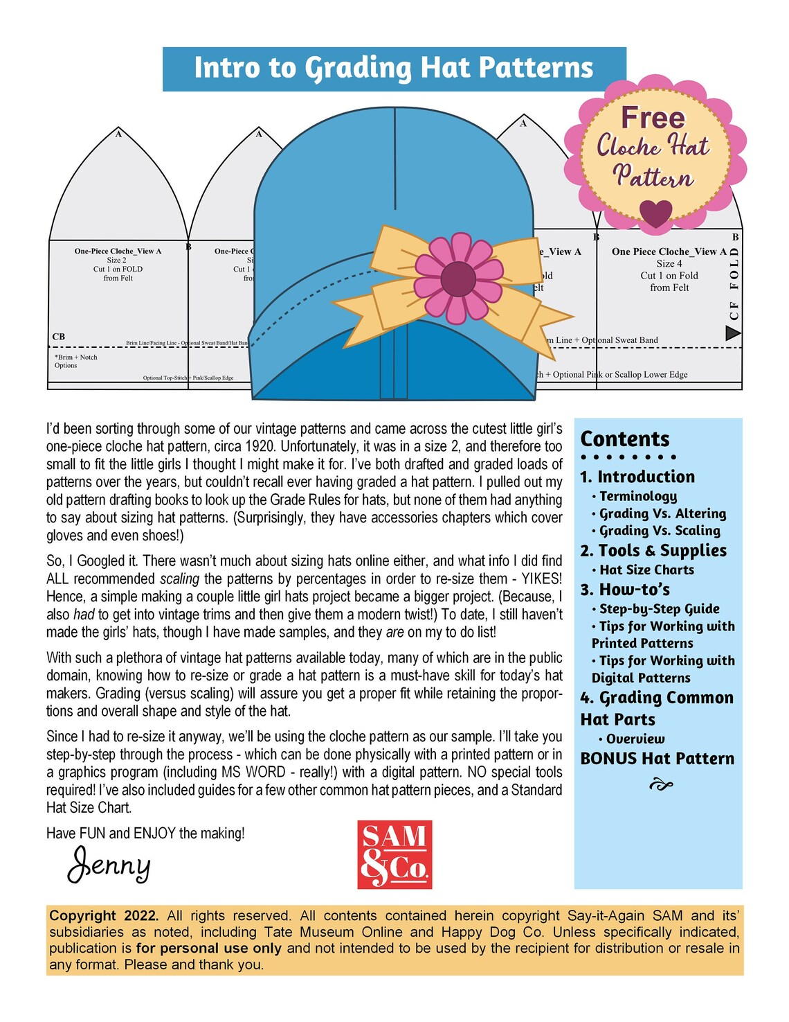 Grading HAT Patterns Tutorial + BONUS Vintage Cloche Pattern_step-by ...