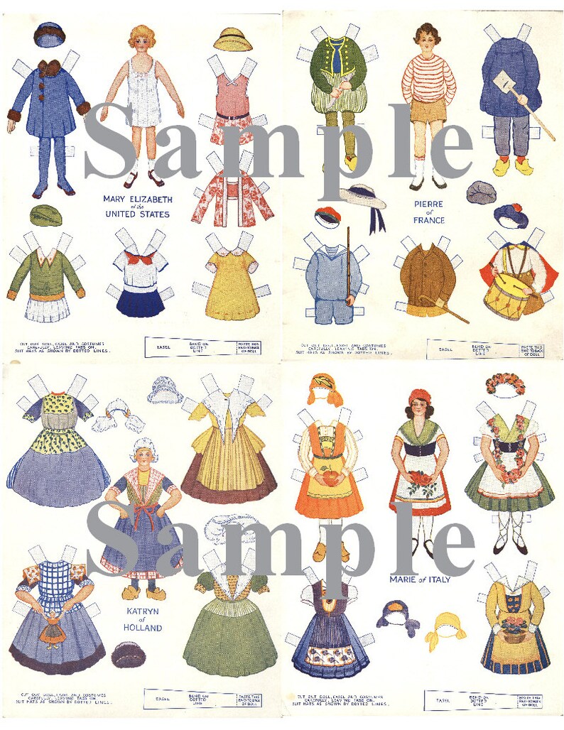 Paper Doll _ Vintage Dolls of Many Lands Paper Dolls _ Folk Costumes ...
