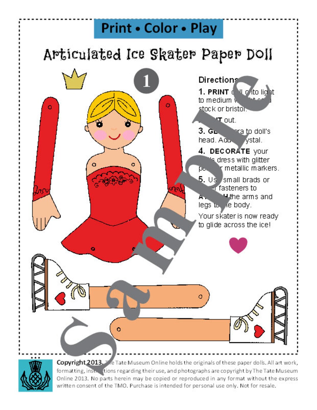 Paper Doll _ Articulated Ice Skater Paper Dolls - Ornament_color + B ...