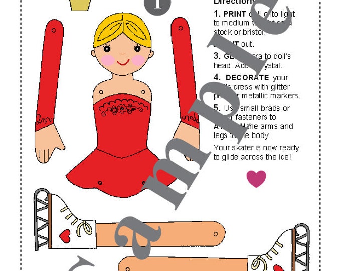 Paper Doll _ Articulated Ice Skater Paper Dolls - Etsy