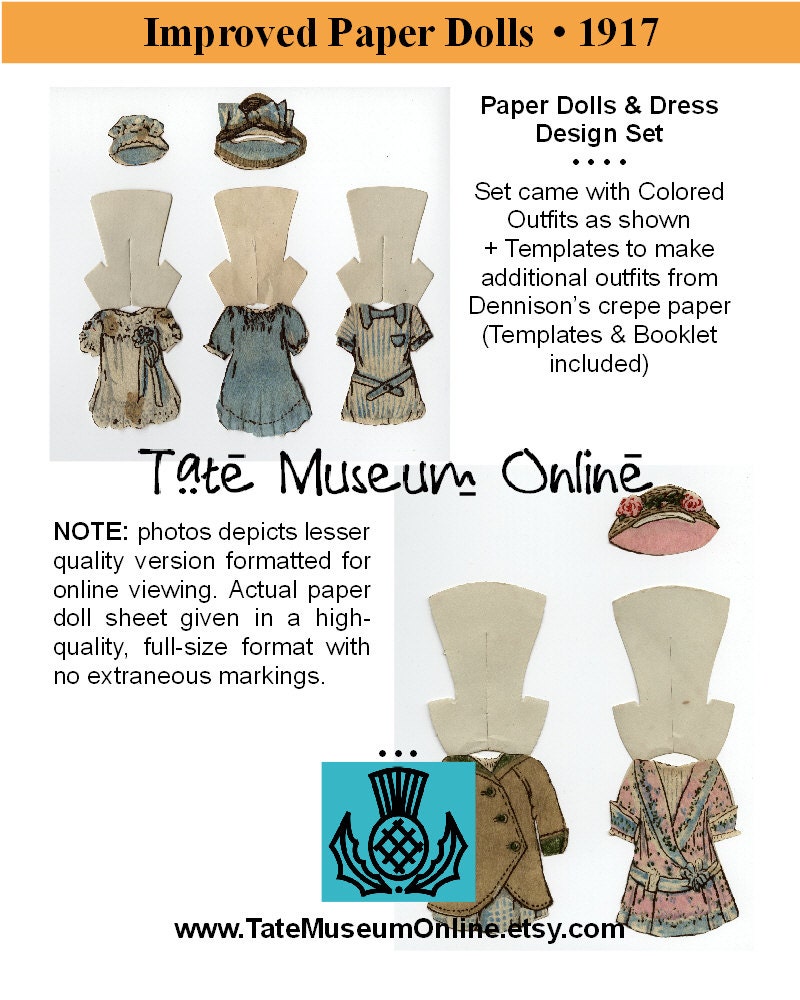 Paper Doll _ Antique Articulated - Jointed Paper Dolls + Dressmaker Set ...