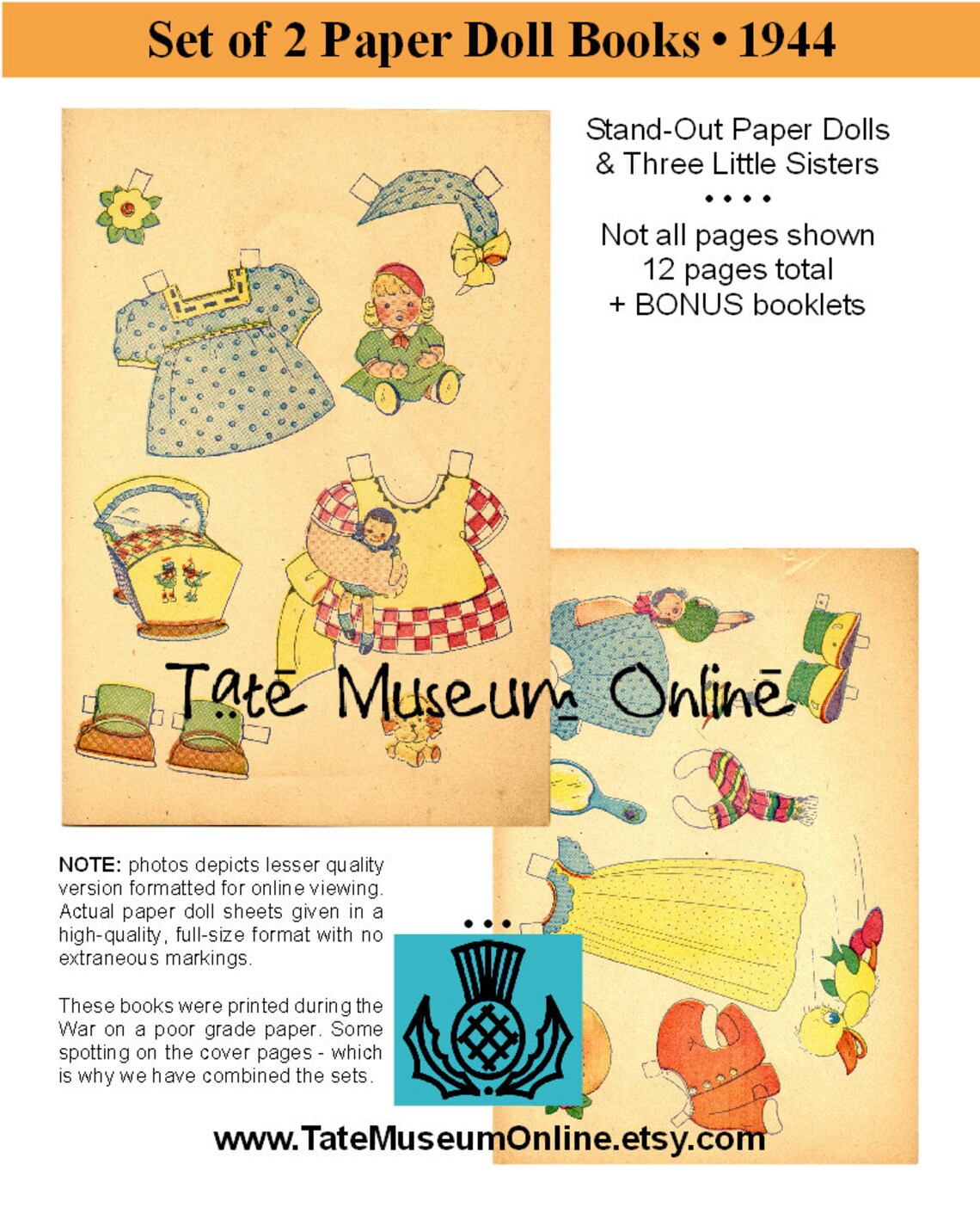 Paper Doll _ Vintage Paper Dolls _ Friends & Sisters 2 Books - 12 Pages ...