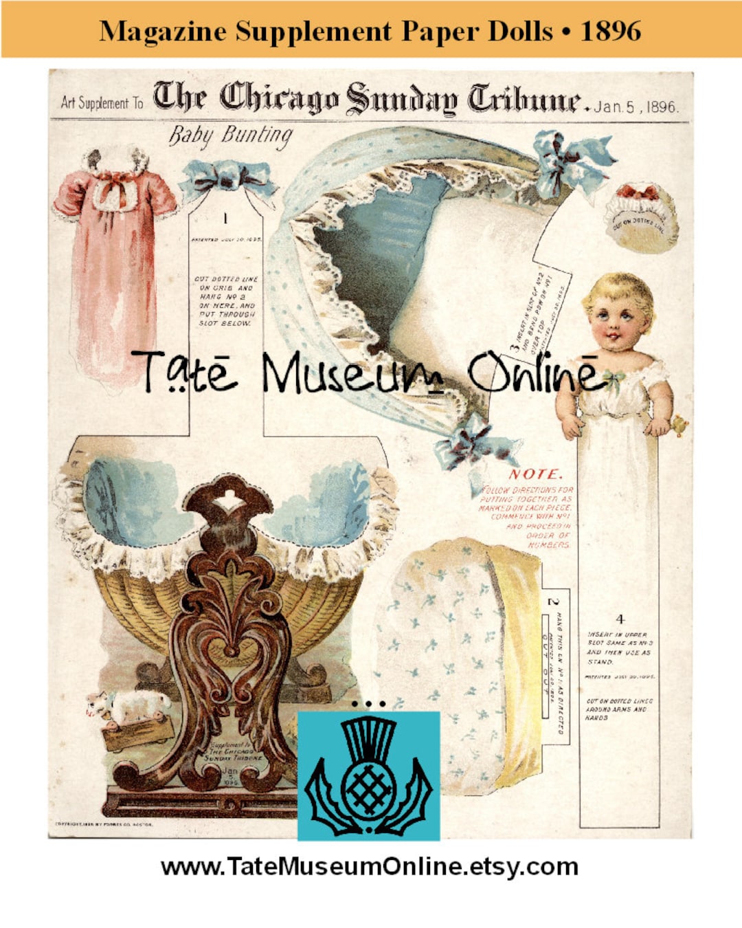 Paper Doll _ Antique Newspaper Supplement Paper Dolls BABY _ Digital ...