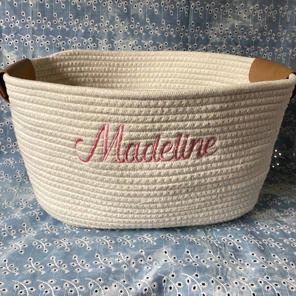 Embroidered Rope Baskets - Etsy