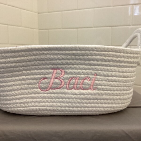 Embroidered Rope Baskets - Etsy