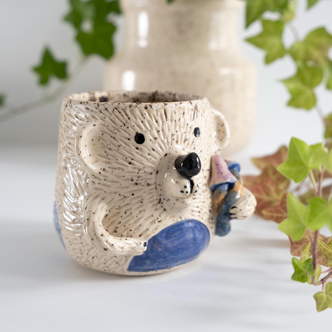 Faux Fur Carved Bear Tumbler With Nubby Arms and 2 Magic Mushrooms ...