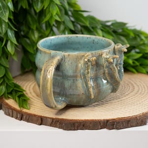 Sculpted Slug Bubble Mug | Carved Creature Pottery Playful Shape Mossy ...