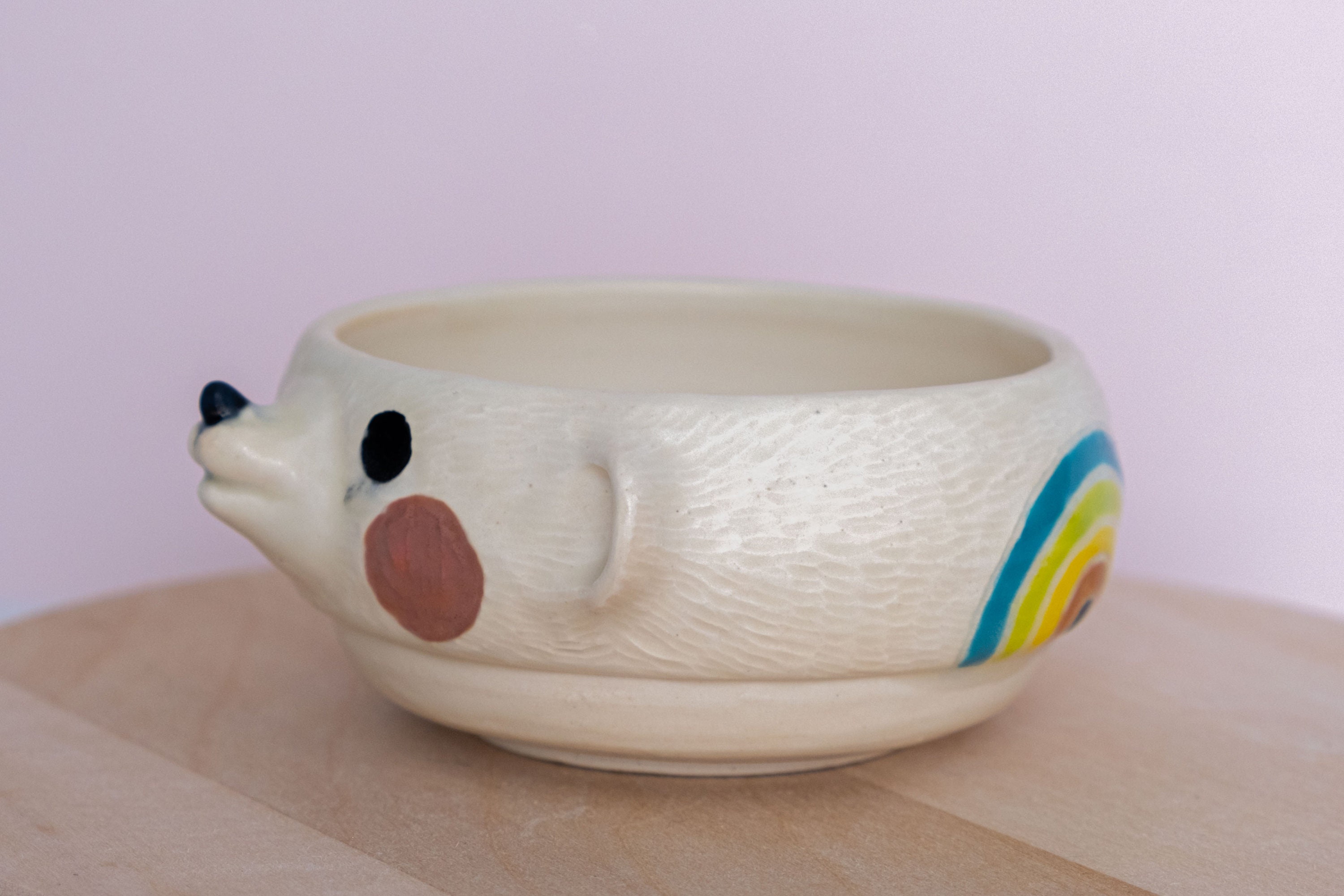 Cute Ceramic Animal Bowl or Planter Handmade Rainbow - Etsy