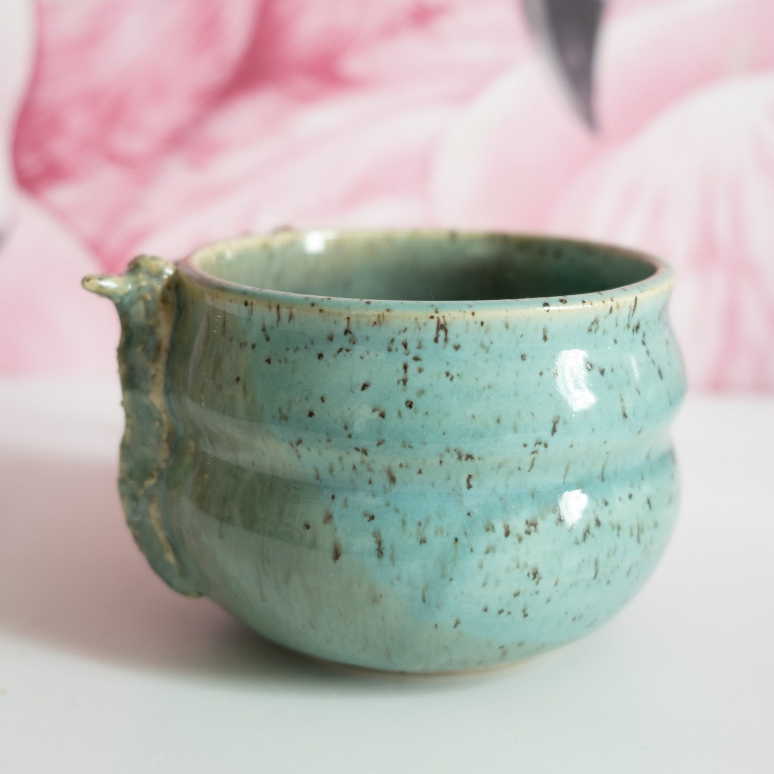 Sculpted Slug Bubble Mug Carved Creature Pottery Playful Shape Mossy ...