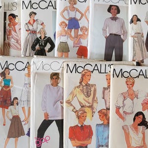1980s Mccall's Sewing Patterns Lot - Size 12 - Tops, Bottoms, Dresses ...