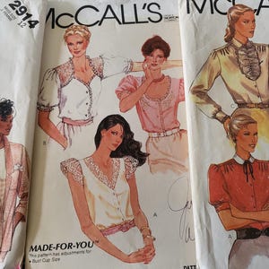 1980s Mccall's Sewing Patterns Lot - Size 12 - Tops, Bottoms, Dresses ...