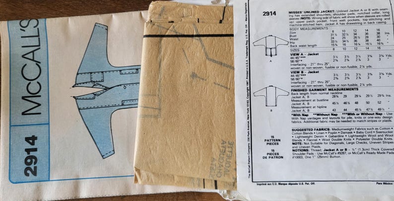 1980s Mccall's Sewing Patterns Lot - Size 12 - Tops, Bottoms, Dresses ...