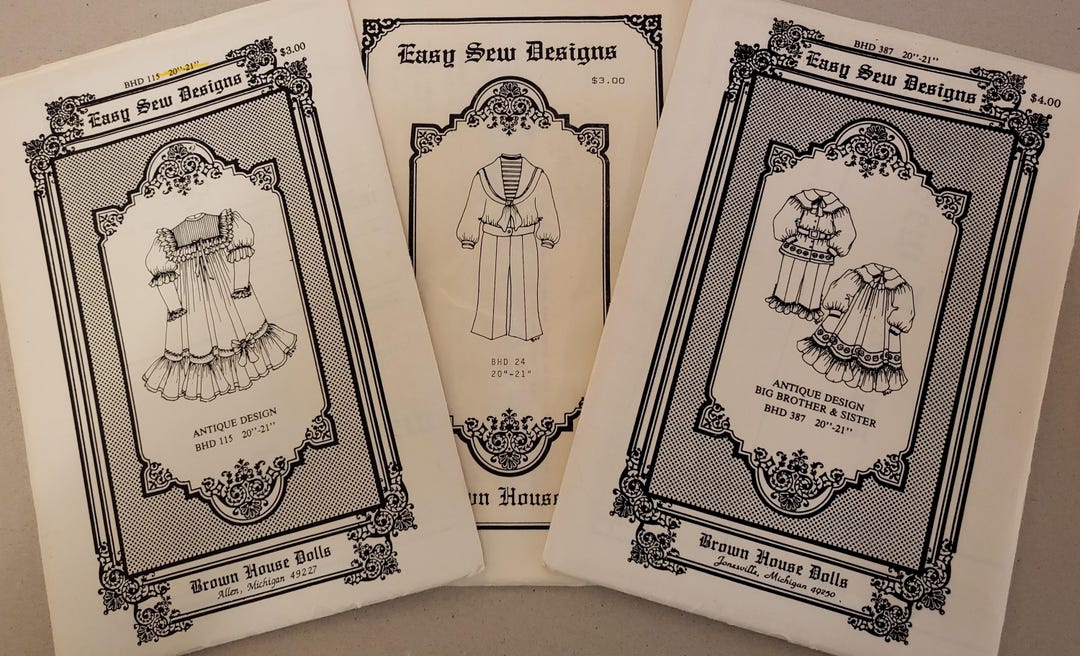 Uncut Brown House Dolls Sewing Pattern: 20-21" Brother & Sister Outfits ...