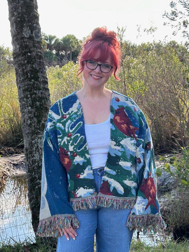 Home is Where Memories Are Made – Winter Cardinal Tapestry Jacket - Etsy