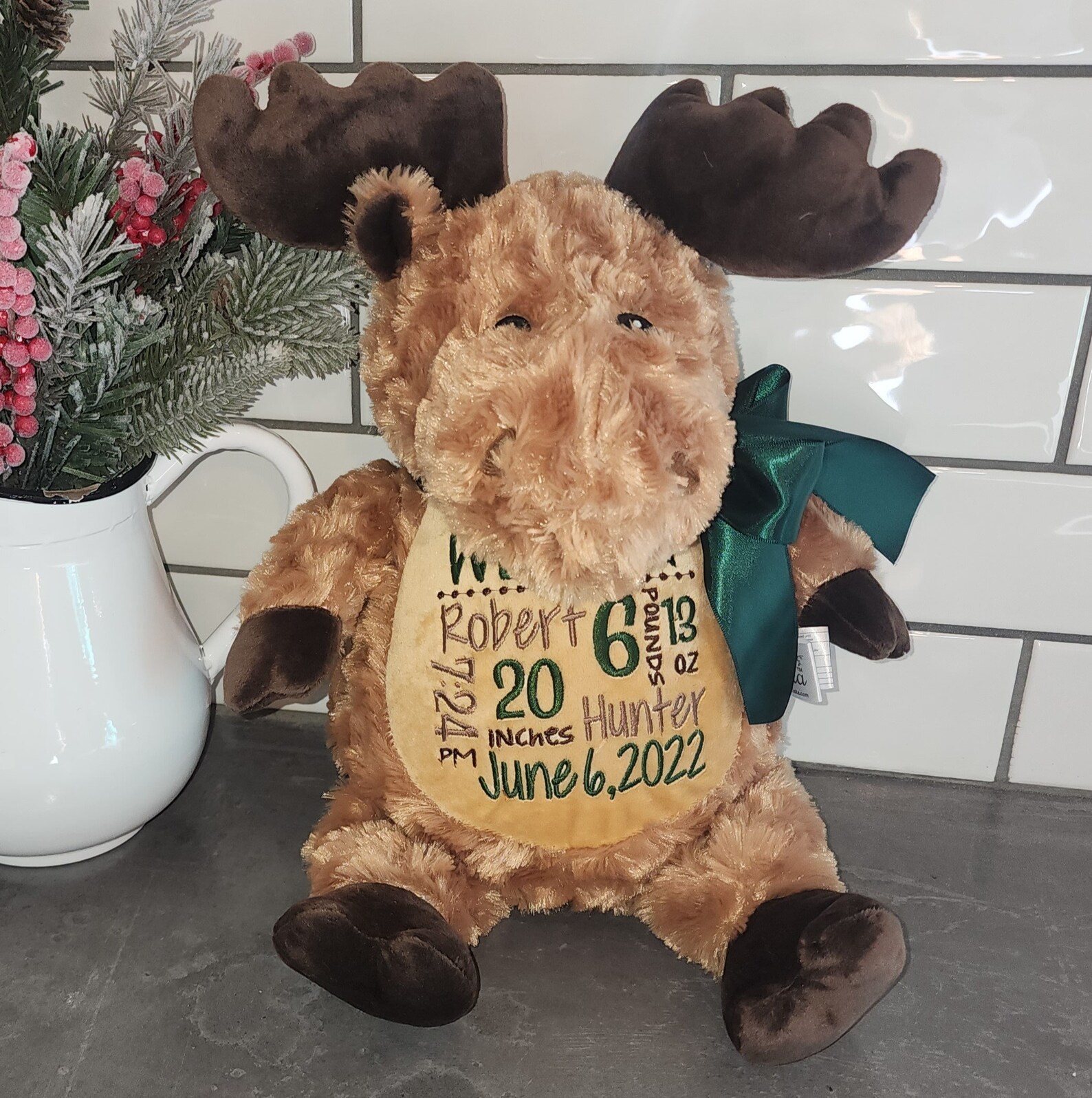 Personalized Plush Moose, Custom Birth Stats, Baby Gift - Etsy