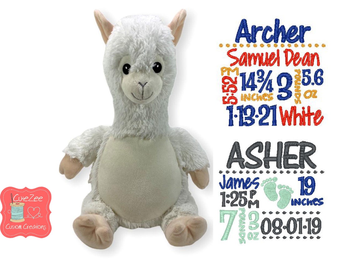 Personalized LLAMA Stuffed Animal, Personalized Baby Gift , Birth ...