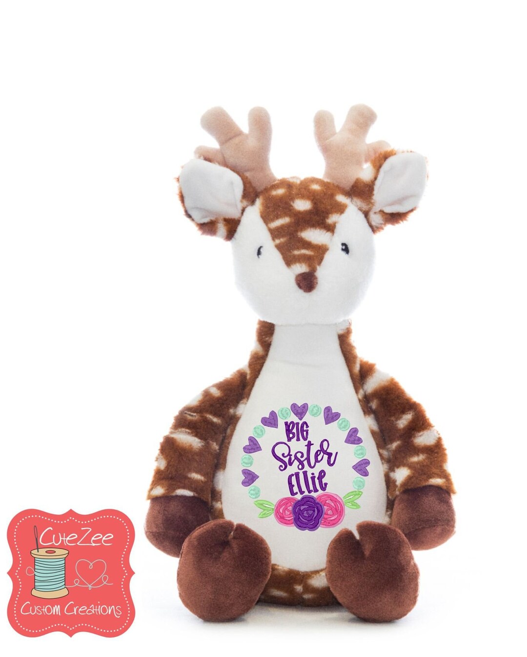 Personalized Fawn Stuffed Animal, Doe, Deer, Personalized Baby Gift ...