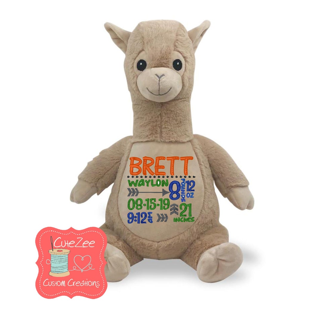 Personalized LLAMA Stuffed Animal, Personalized Baby Gift , Birth ...