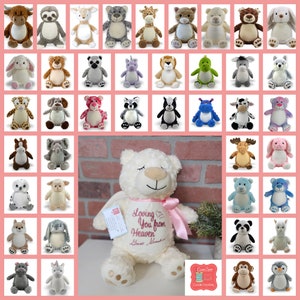 Personalized Angel Bear Stuffed Animal, Personalized Gift, Memorial ...