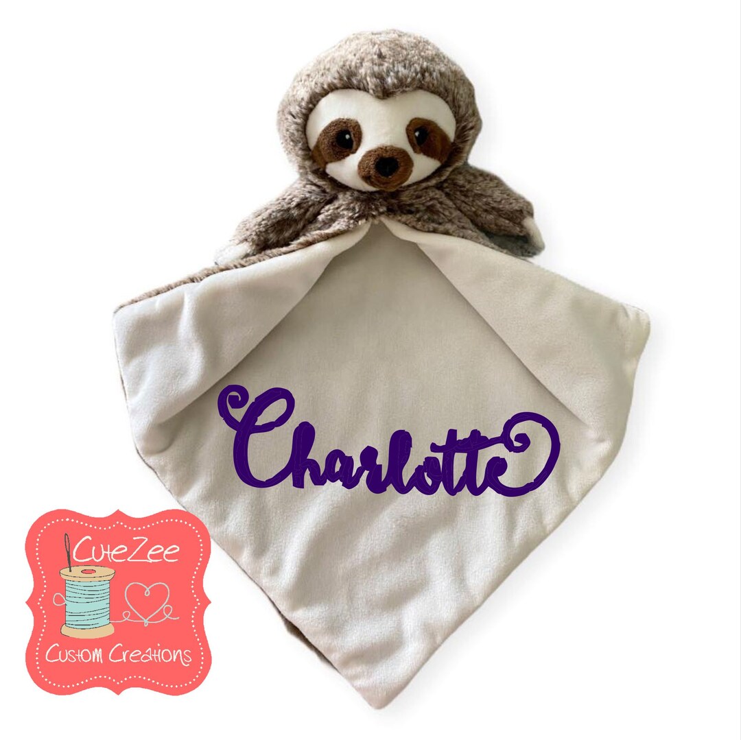 Personalized Sloth Baby Lovey Blanket, Birth Announcement Gift - Etsy
