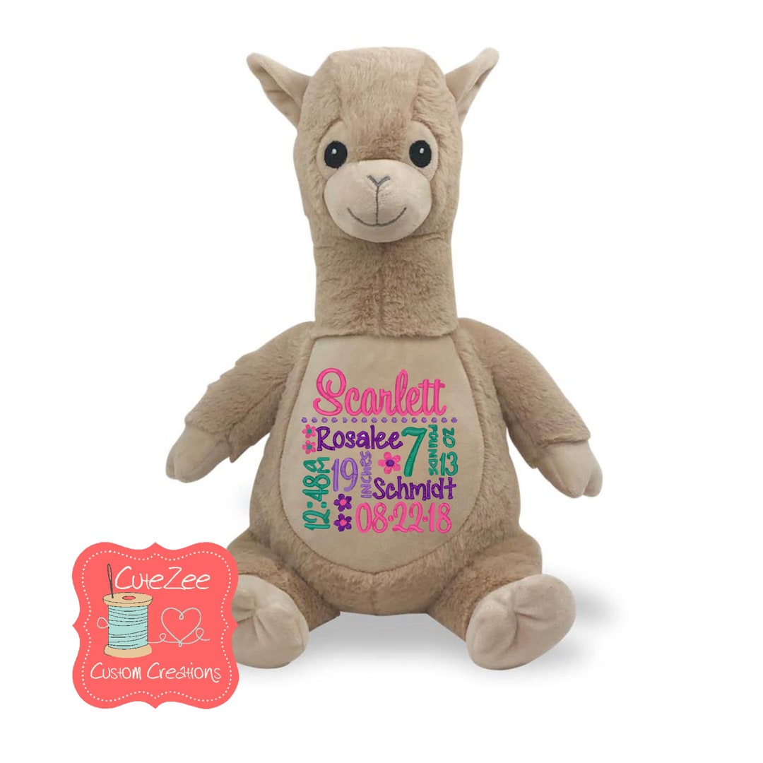 Personalized LLAMA Stuffed Animal, Personalized Baby Gift , Birth ...