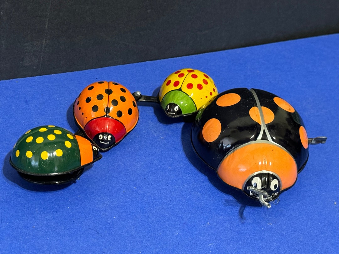 Lady Bug Momma and Babies Tin Wind-up Made by T.P.S. in Japan VINTAGE ...